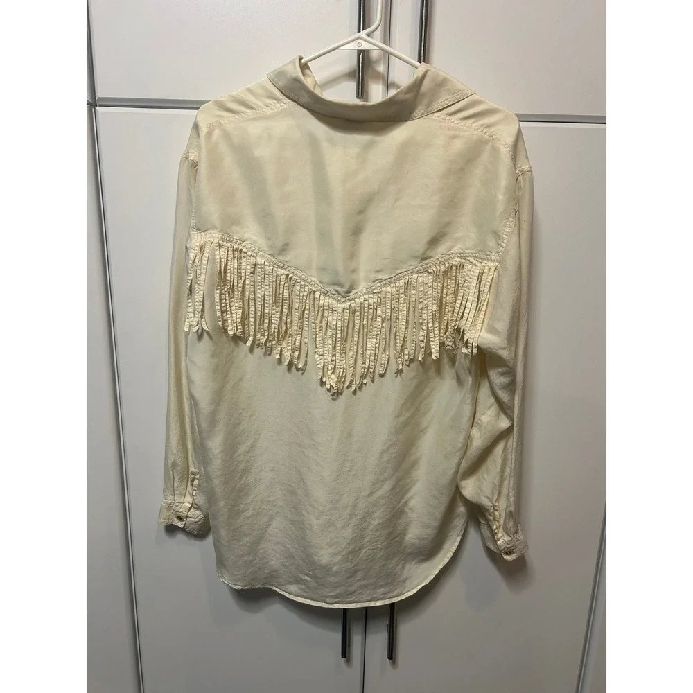 Fiji Sport | Tops | Fiji Sport Vintage Western Fringe Button Down Shirt ...